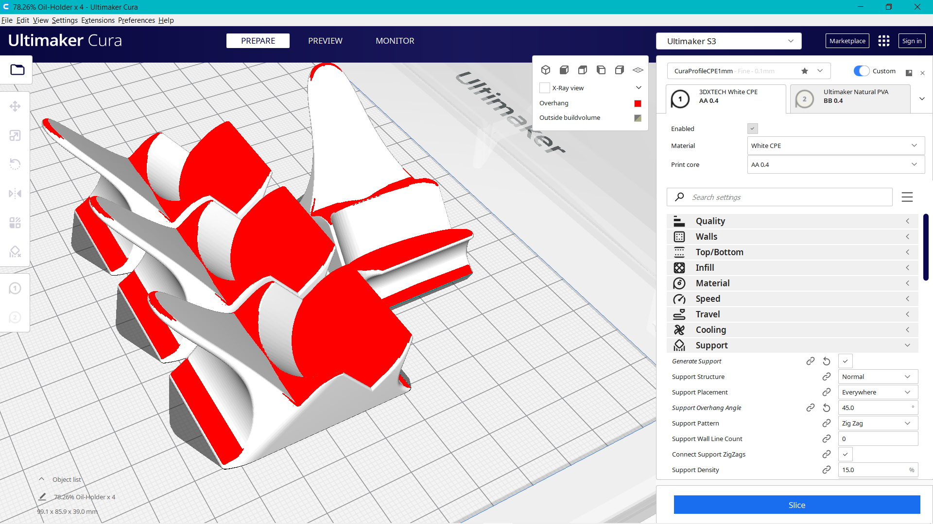 After Slicing Models The Highlighted Red Area For Supports Is Mislocated · Issue 15621
