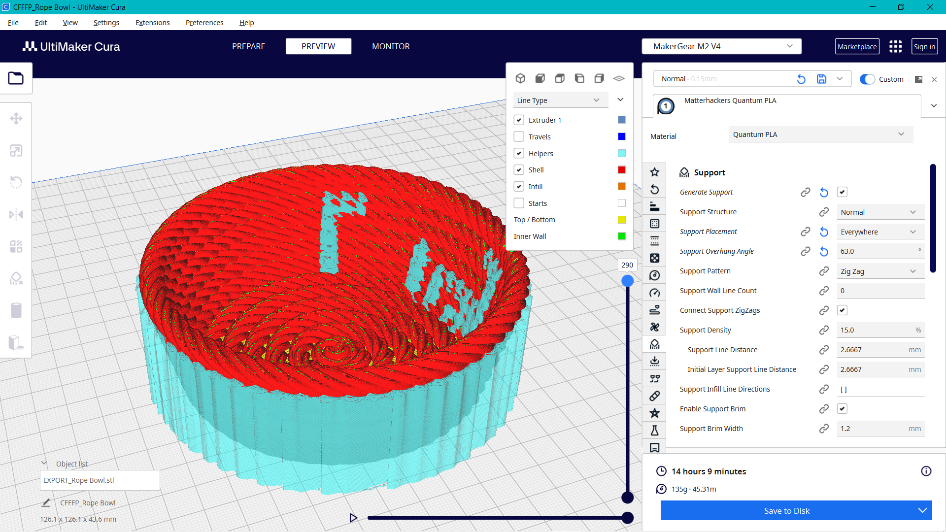 Slicing Rope Bowl Fails With 015 Profile Finishes With 02 · Issue 16295 · Ultimakercura 