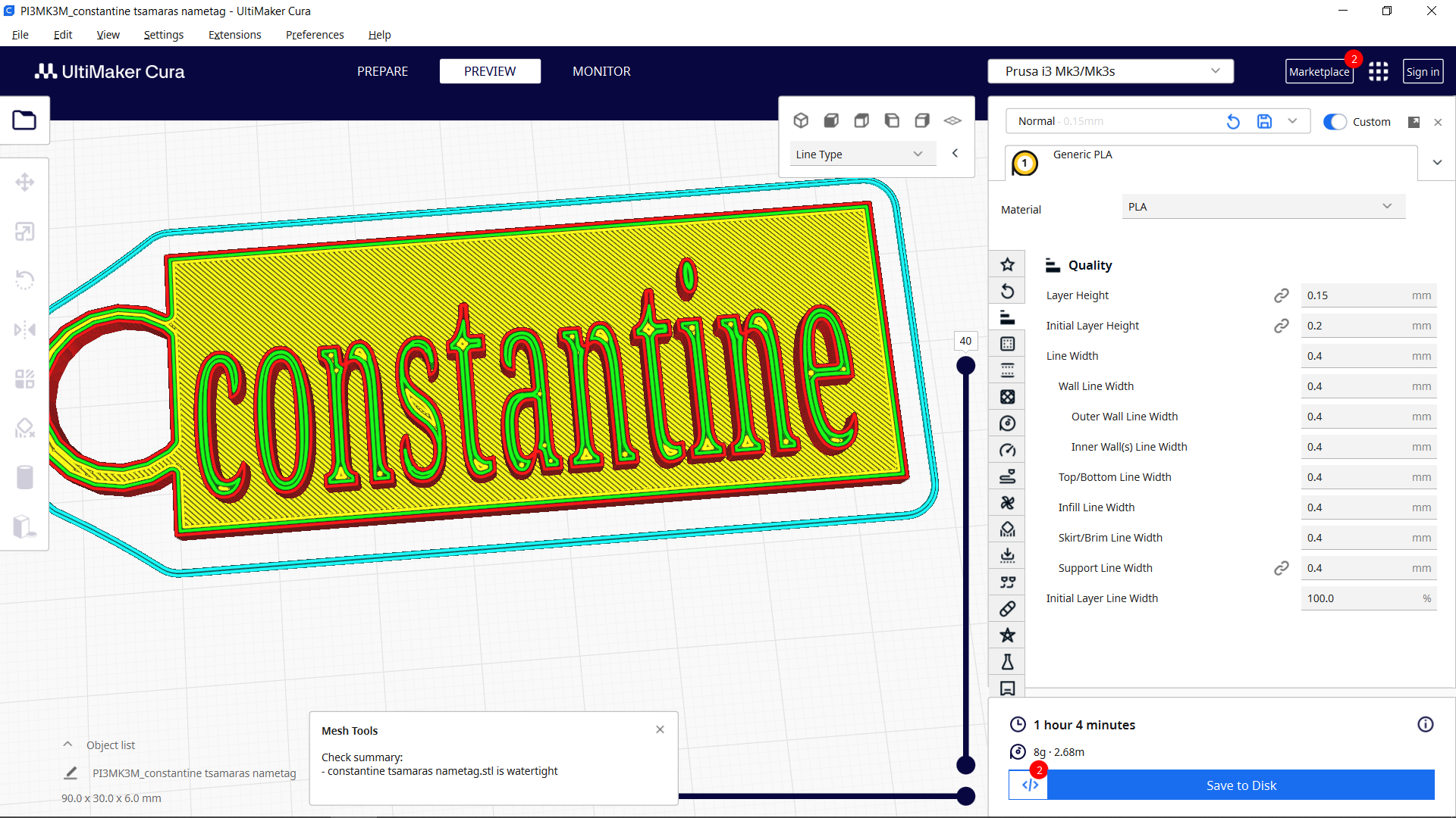 Simple Tinkercad Nametag Failed · Issue 17006 · Ultimaker Cura · Github