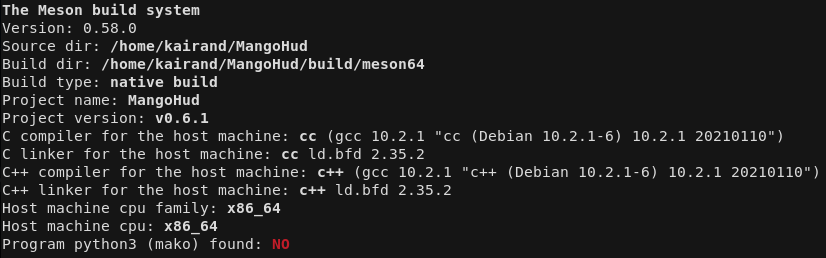 Failed to build latest version (0.6.1): "python3 is missing modules ...