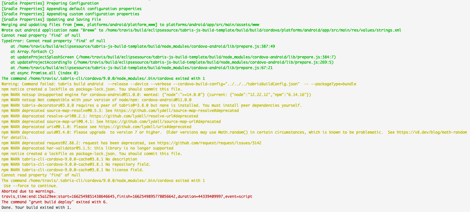 Cloud Build Service Not Working · Issue 2236 · Eclipsesource Tabris Js · Github