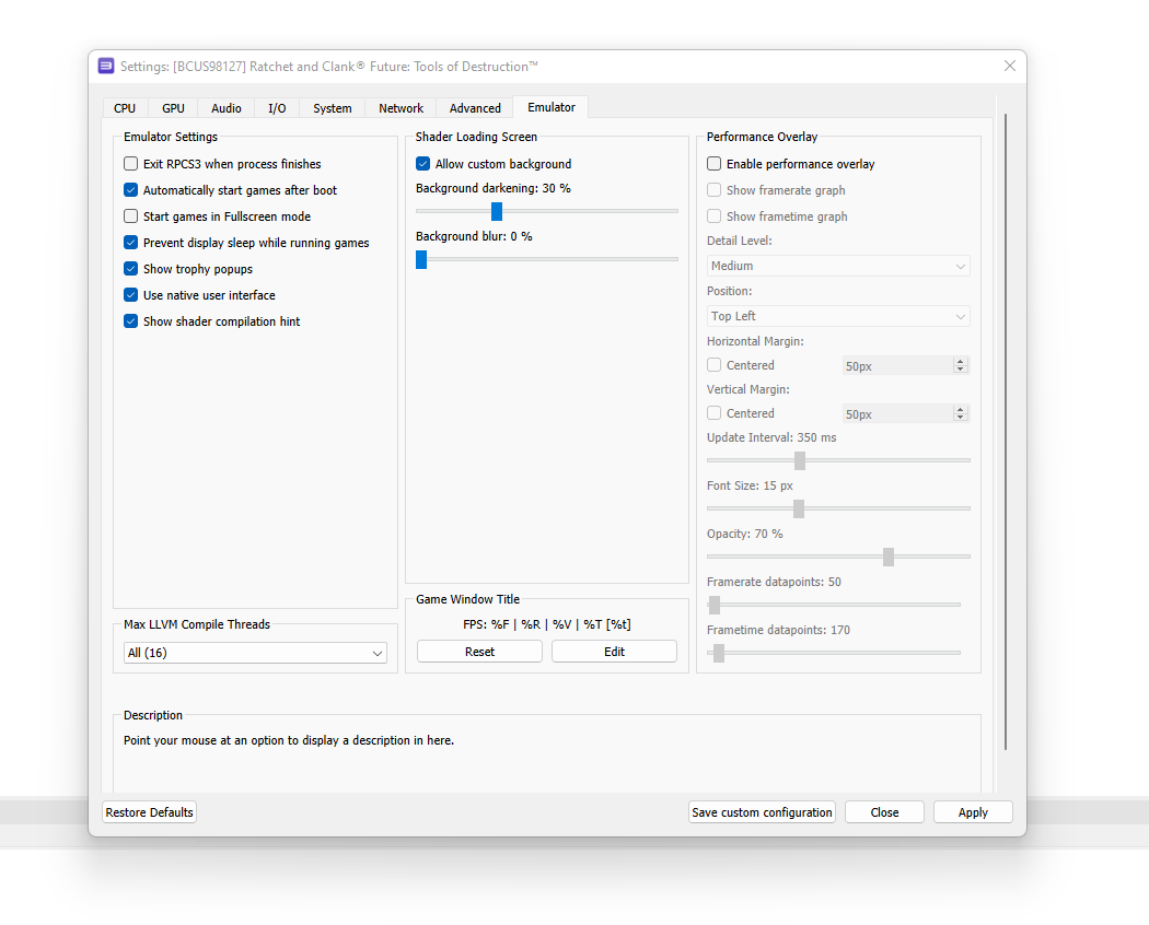 Ratchet and Clank: Tools of Destruction freeze in spaceship · Issue #12501 · RPCS3/rpcs3 · GitHub