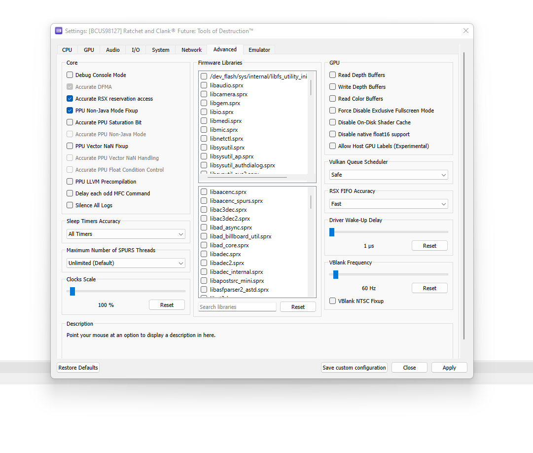 Ratchet and Clank: Tools of Destruction freeze in spaceship · Issue #12501 · RPCS3/rpcs3 · GitHub