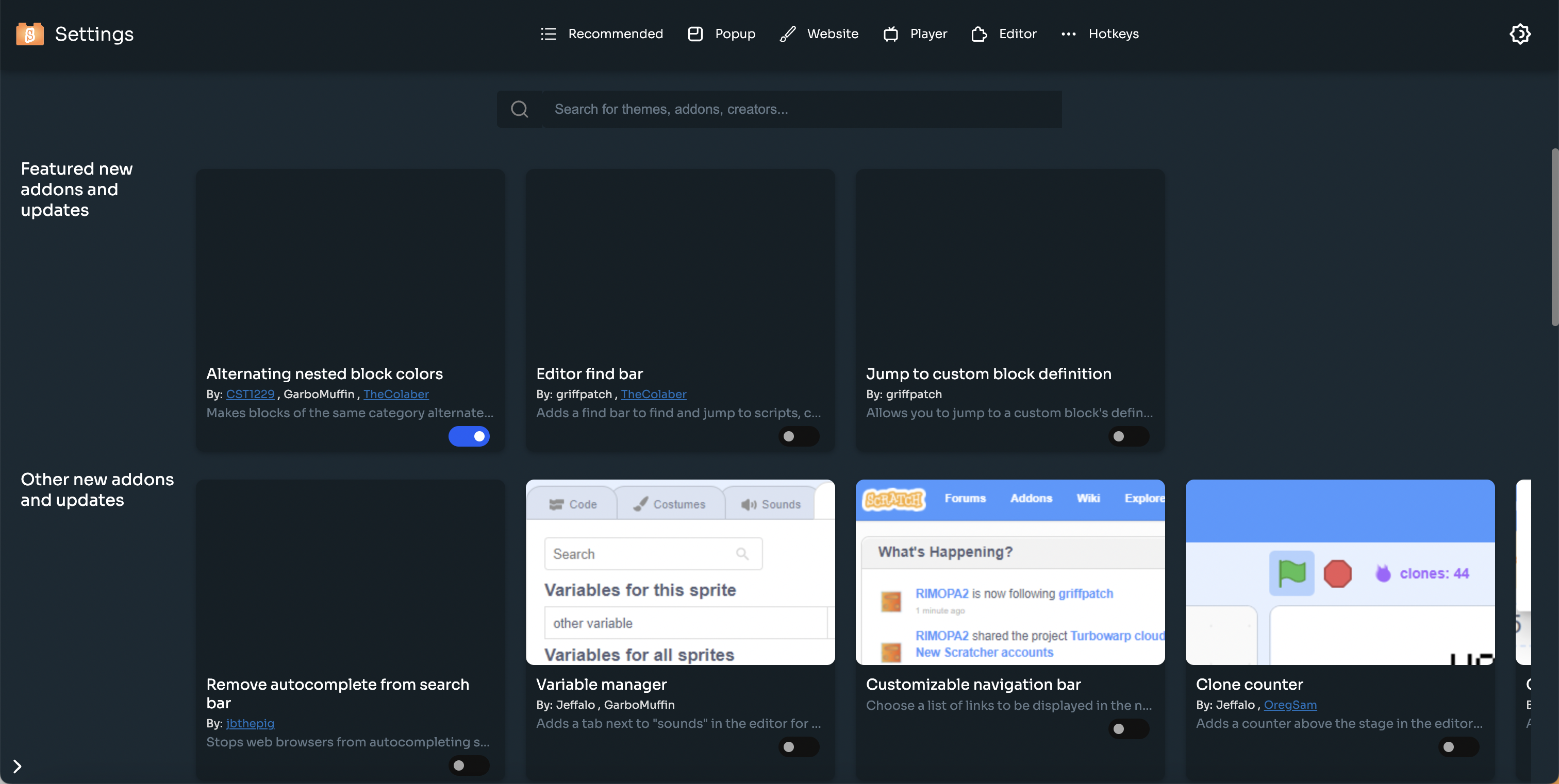Scratch Addons 2.0™ · Issue #5001 · ScratchAddons/ScratchAddons · GitHub