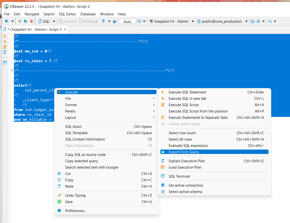 Export From Query not functioning correctly following update to 22.2.4 · Issue #18183 · dbeaver ...