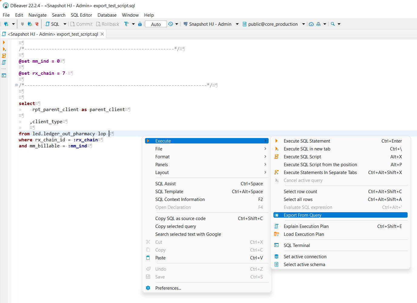 Export From Query not functioning correctly following update to 22.2.4 · Issue #18183 · dbeaver ...