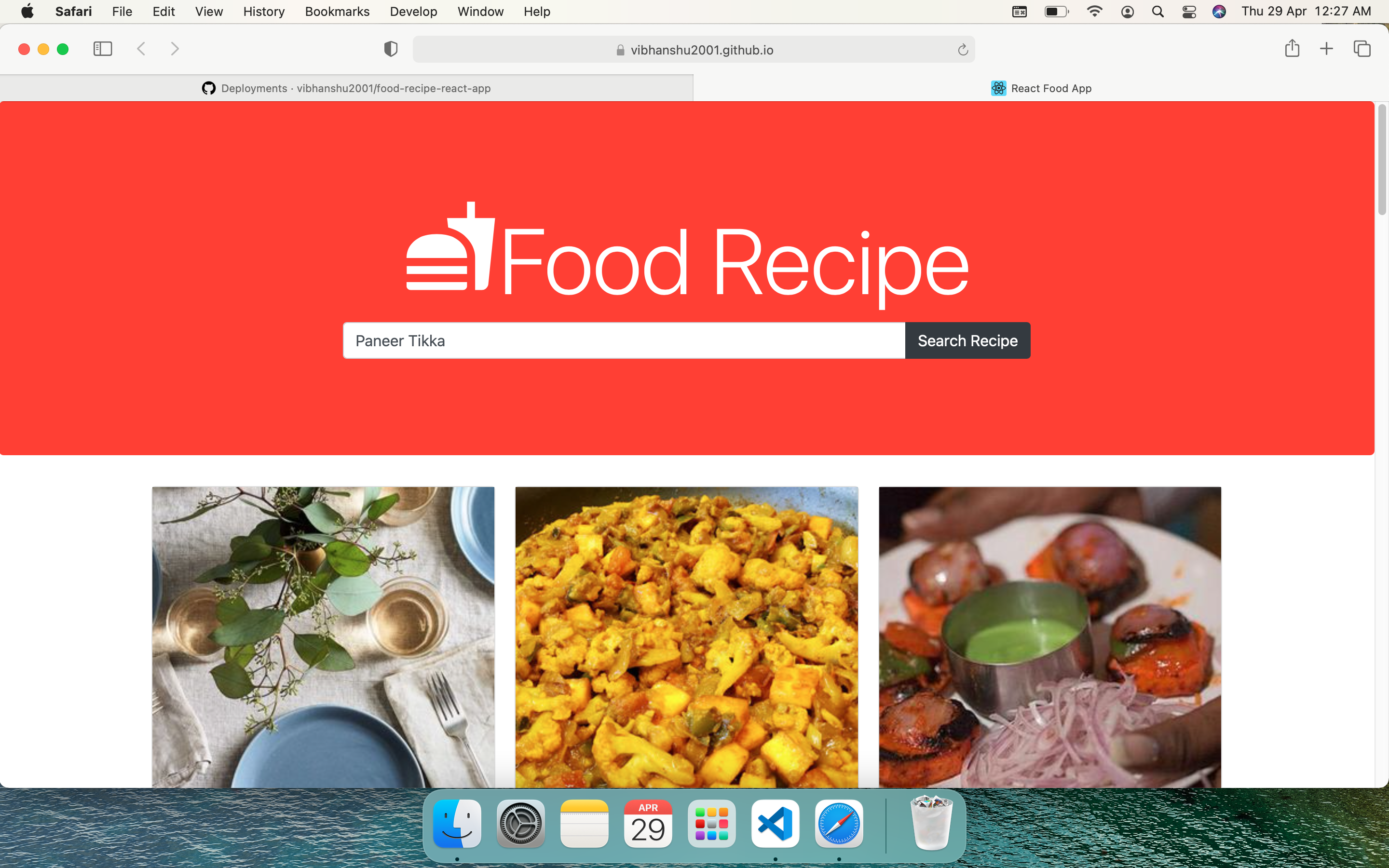 GitHub - vibhanshu2001/food-recipe-react-app: This is a web application ...
