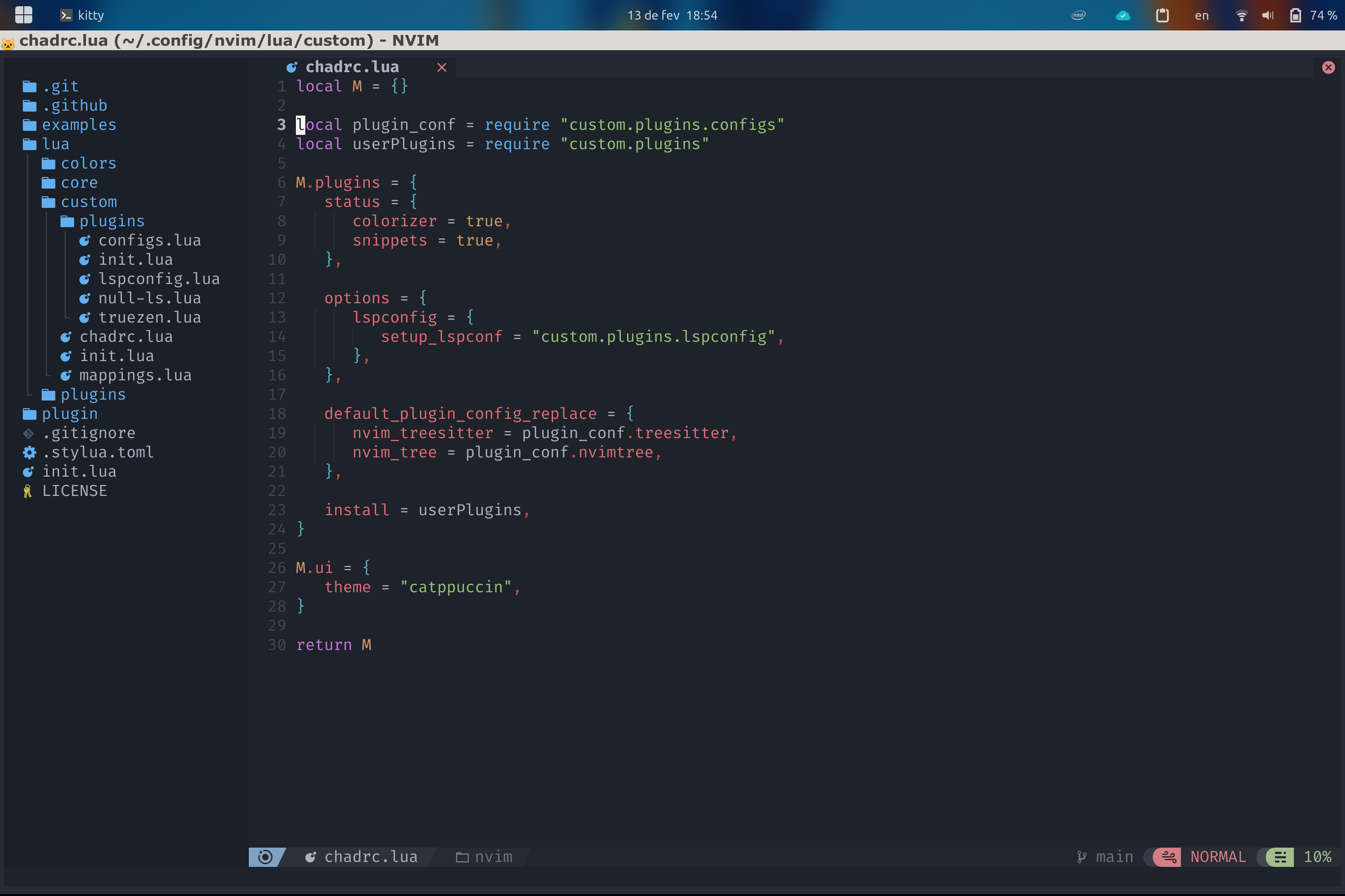 New theme doesn't persists - Can't set to catppuccin even with setup on chadrc.lua · Issue #815 ...
