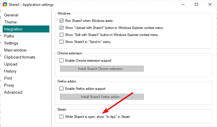 Shows on Steam despite setting being turned off · Issue #6445 · ShareX/ShareX · GitHub