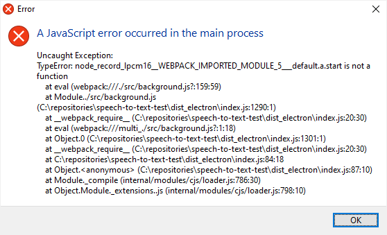 Crash when importing Google Cloud Speech to Text · Issue #476 · nklayman/vue-cli-plugin-electron ...