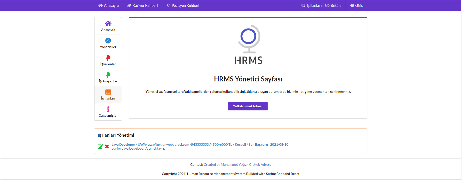 GitHub - myagiz/HRMSServiceFrontend: Human Resource Management System / I'm working on REACT