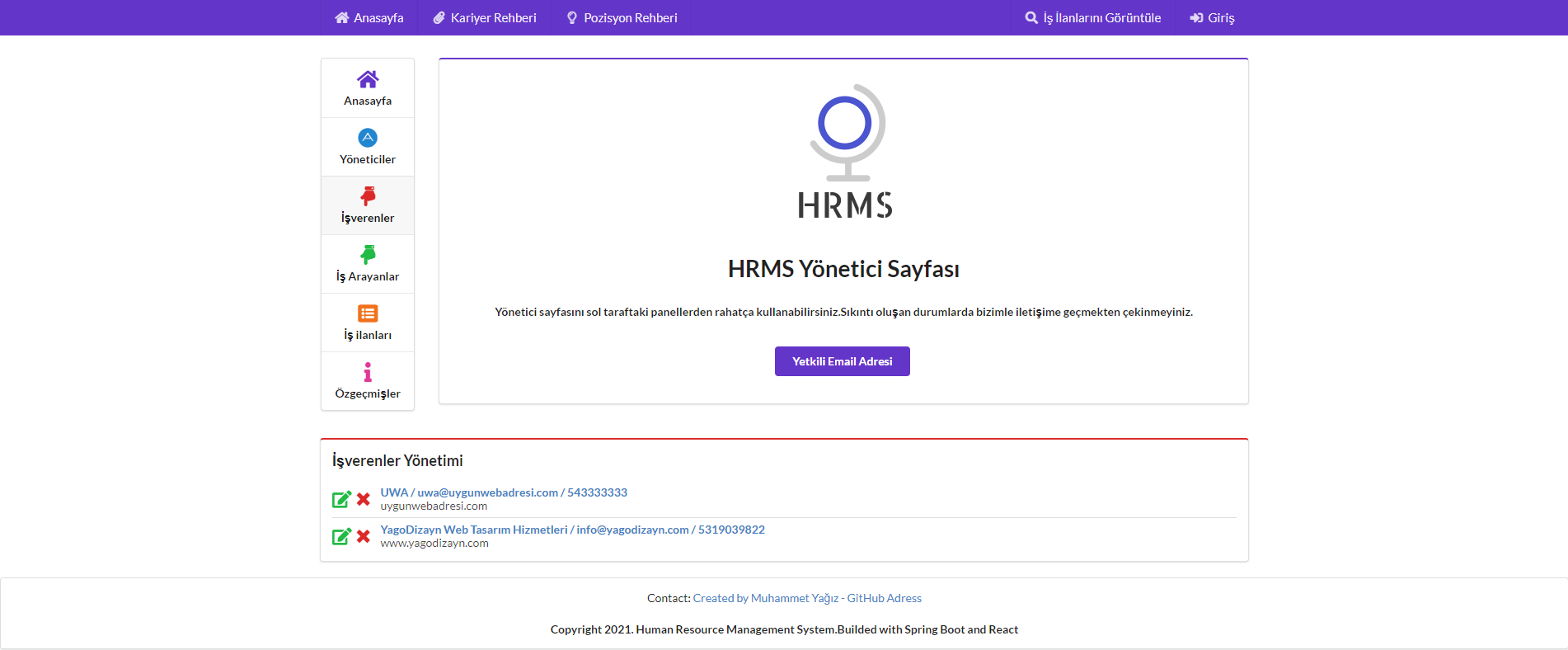 GitHub - myagiz/HRMSServiceFrontend: Human Resource Management System / I'm working on REACT