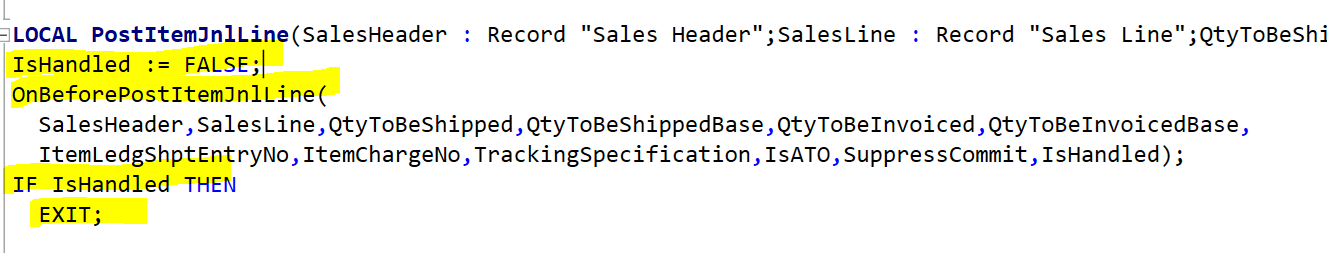 Codeunit 90 Purch.-Post , Add Event in function PostItemJnlLine : Event Name ...
