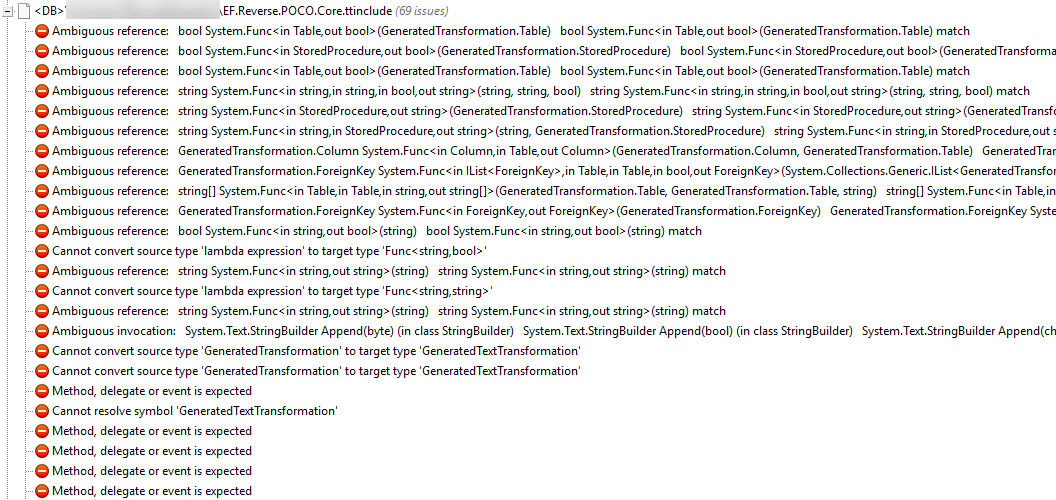 Resharper Detects Hundreds Of Errors In Tt Files · Issue 394 · Sjh37entityframework Reverse