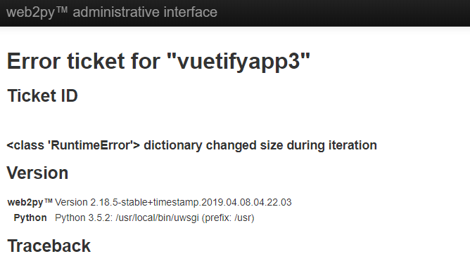 Python 3 SQLFORM Error - dictionary changed size during iteration · Issue #2271 · web2py/web2py ...