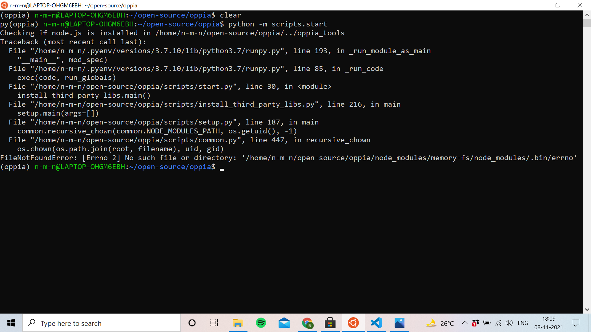 Development Server not running without showing any errors in the log. · Issue #14202 · oppia ...