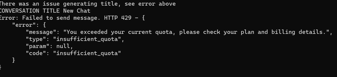 An error occurred. Please try again in a few moments. Error message: Failed to send message ...