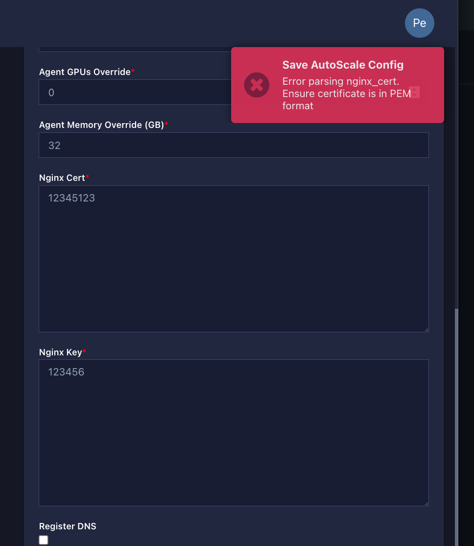 [Feature Request] - AutoScaling - Mark Nginx Cert & Nginx Key as optional, not required. · Issue ...