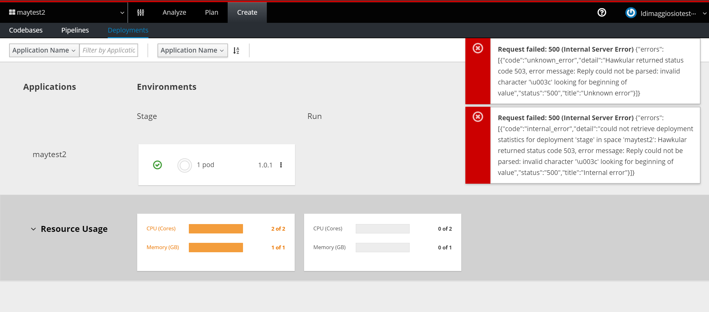 Error when displaying Deployments tab due to missing space label · Issue #2360 · openshiftio ...
