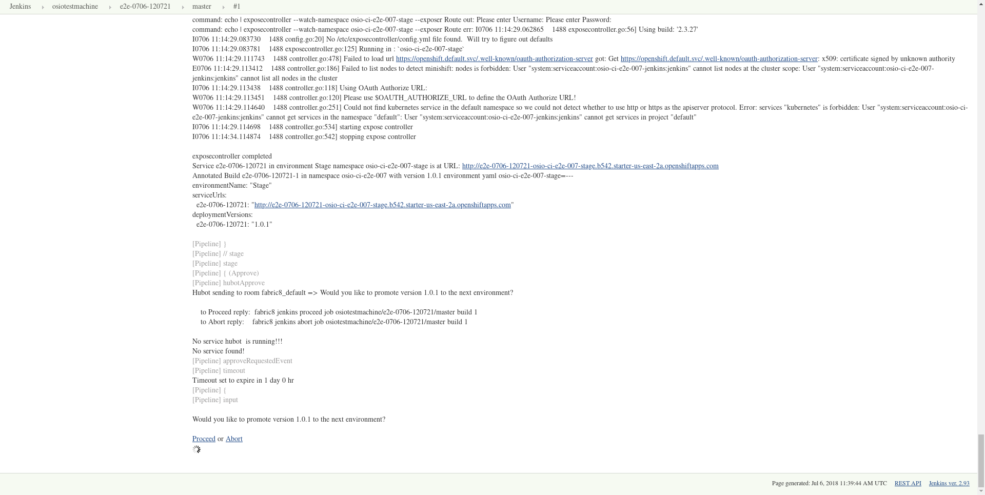 Intermittent error - Jenkins log reports success - but promote button ...