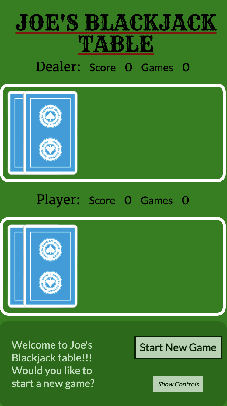 Github Jwpf100blackjack Blackjack Card Game Created With Vanilla Html Css And Javascript 9093