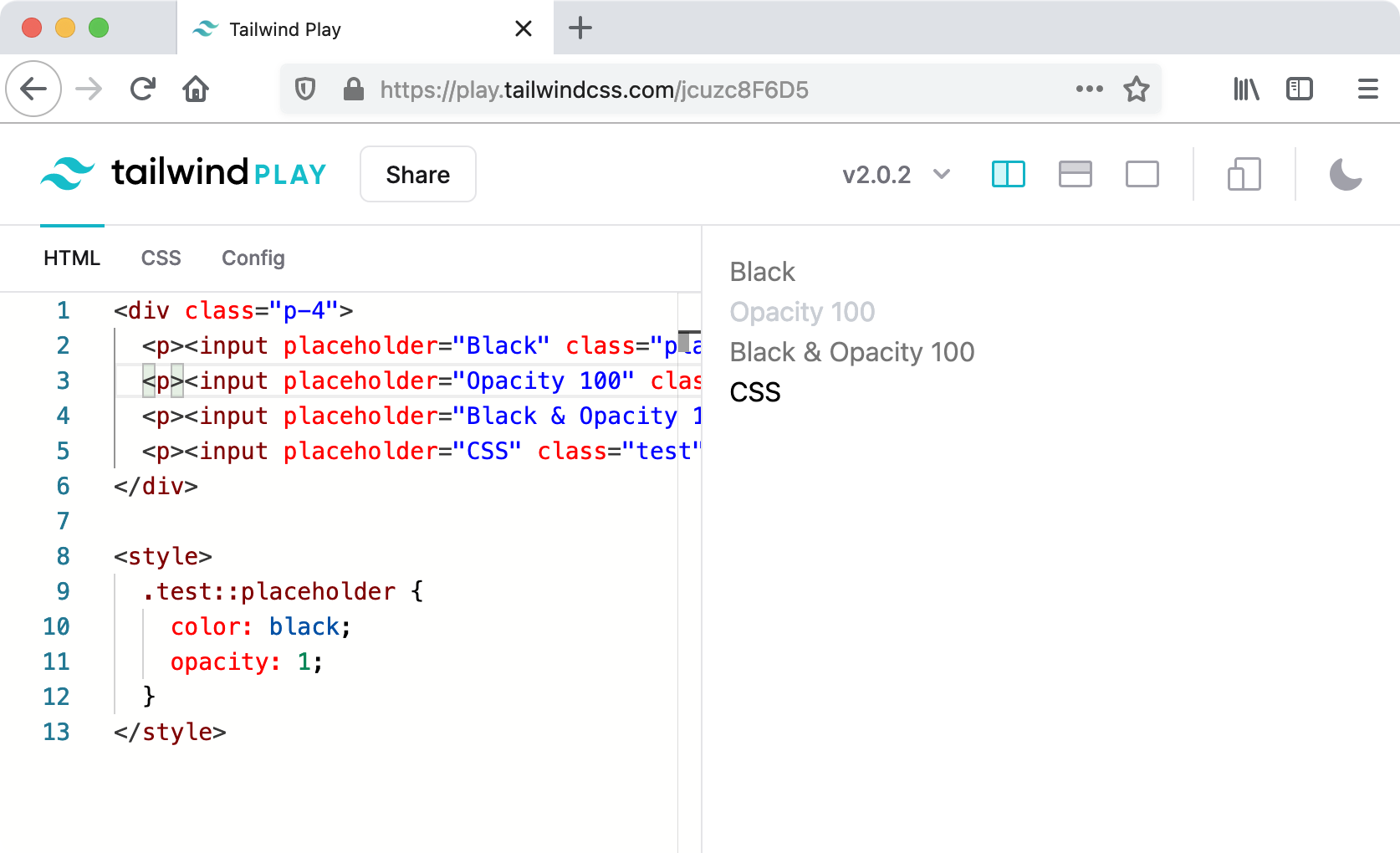 Unexpected input placeholder color on Firefox, macOS · Issue #3534 · tailwindlabs/tailwindcss ...