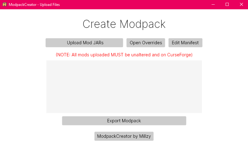 GitHub - MillzyDev/ModpackCreator: Programme that allows you to create ...
