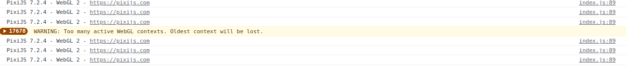 Bug: Creating multiple PIXI.Application without removing old instances causes endless loop in ...