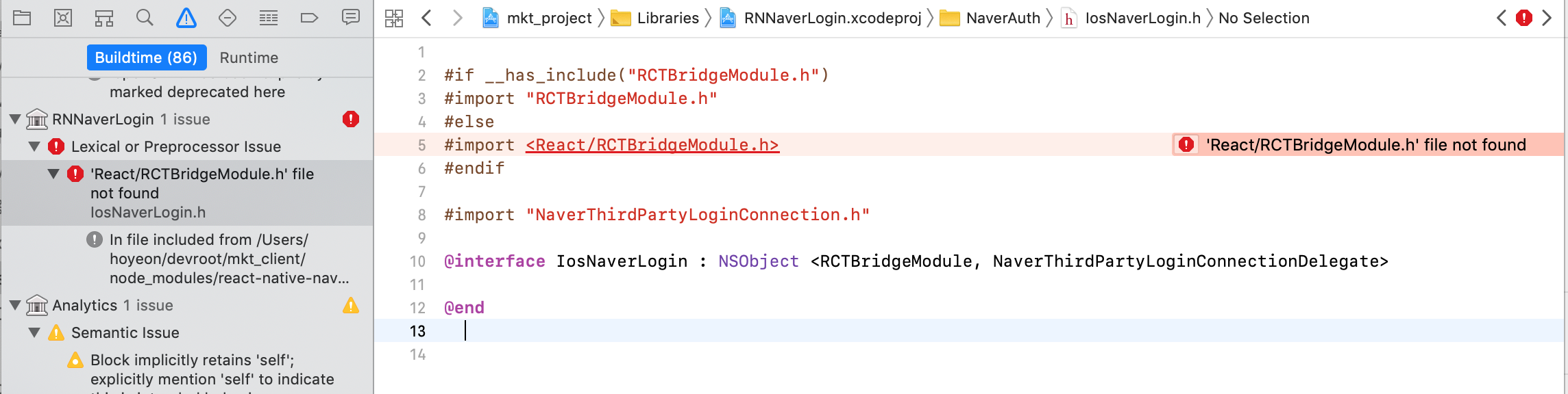 ios 컴파일중 오류가 납니다. · Issue #11 · crossplatformkorea/react-native-naver-login · GitHub