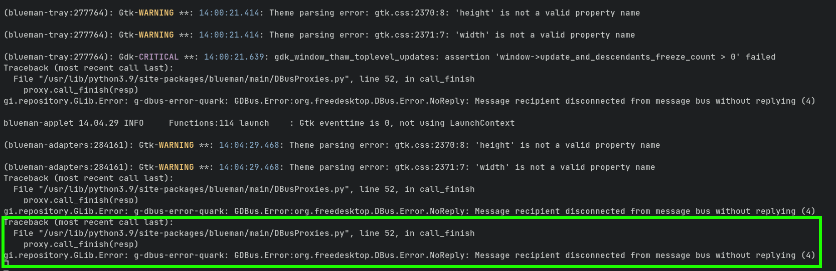 Unable to open "Devices..." in blueman-applet · Issue #1598 · blueman-project/blueman · GitHub