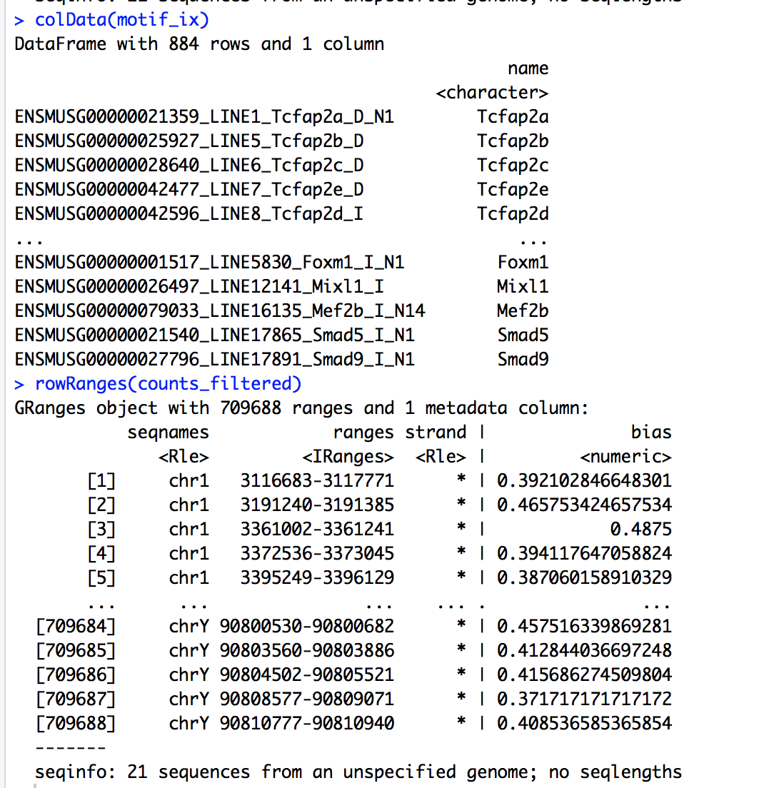 How to convert RangesSummarizedExperiment to dataframe or matrix · Issue #277 · stuart-lab ...
