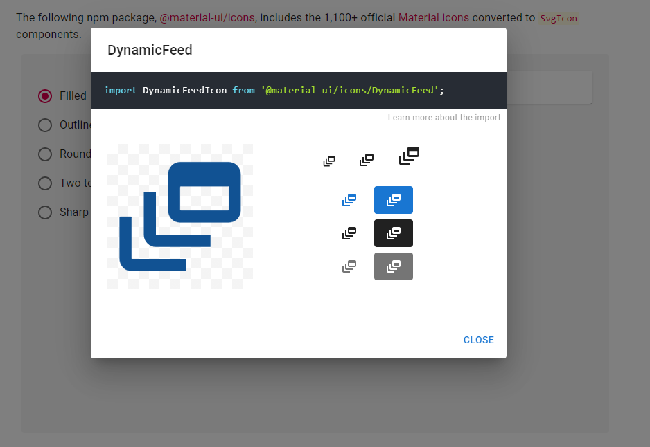 DynamicFeed icon missing from @material-ui/icons · Issue #24627 · mui/material-ui · GitHub
