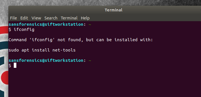 Workstation is not installed with net-tools · Issue #488 · teamdfir/sift · GitHub