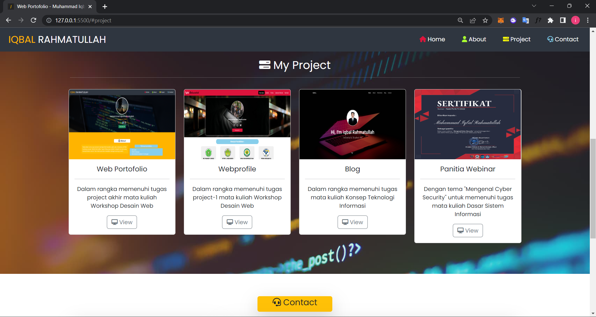 GitHub - iqbal-rahmatullah/webportofolio: Project Akhir Mata Kuliah Web Desain Web