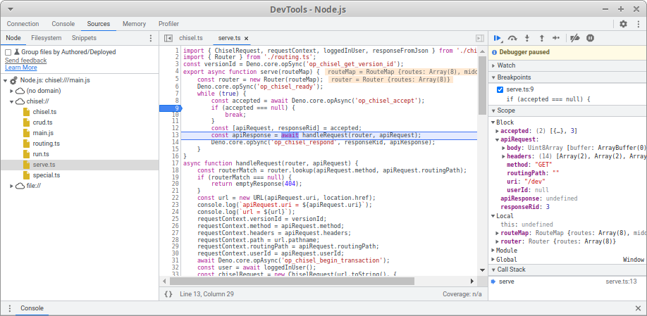 Cannot integrate ChiselStrike project as Chrome Inspector workspace · Issue #1620 · chiselstrike ...