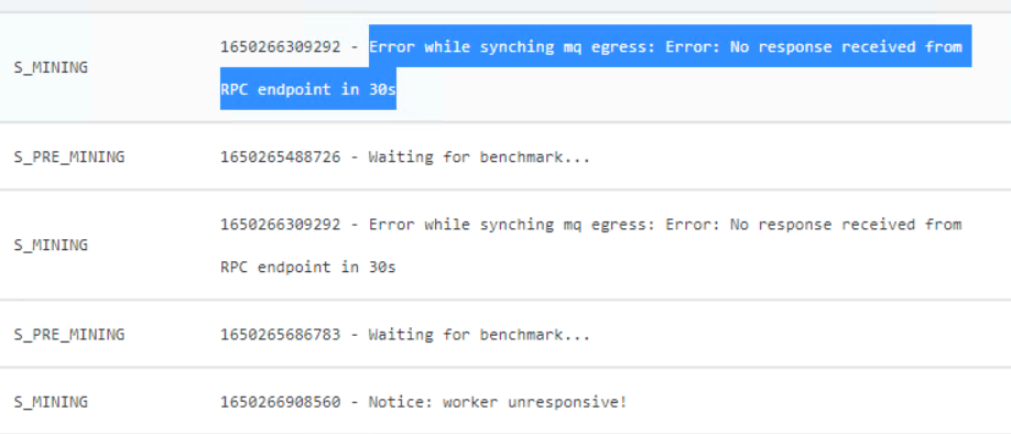 data_provider No response received from RPC endpoint in 30s (data_provider and NODE, not on the ...