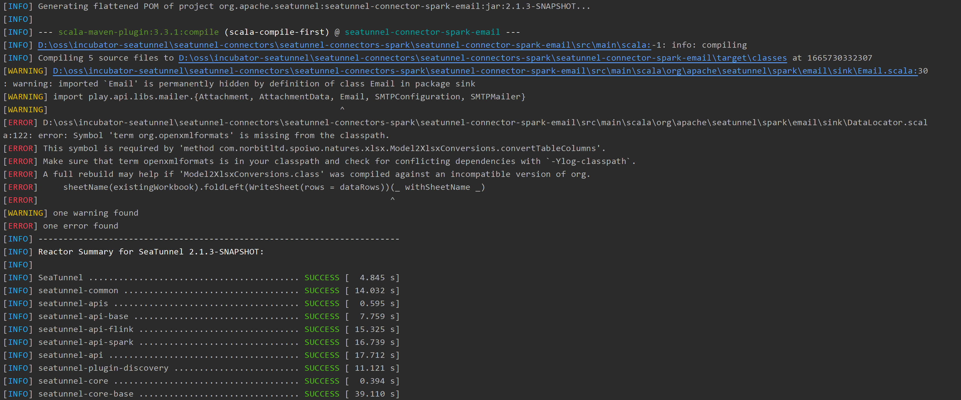 [bug] [seatunnel Connector Spark Email] Error Symbol Term Org Openxmlformats Is Missing From