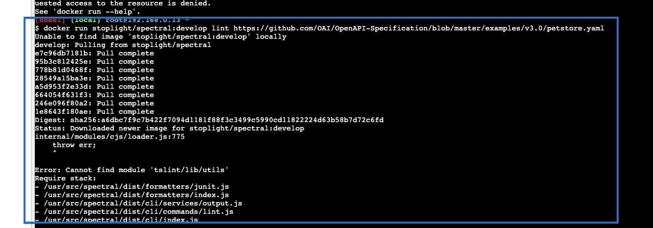 Spectral Docker Develop Image - Module Not Found · Issue #589 · stoplightio/spectral · GitHub