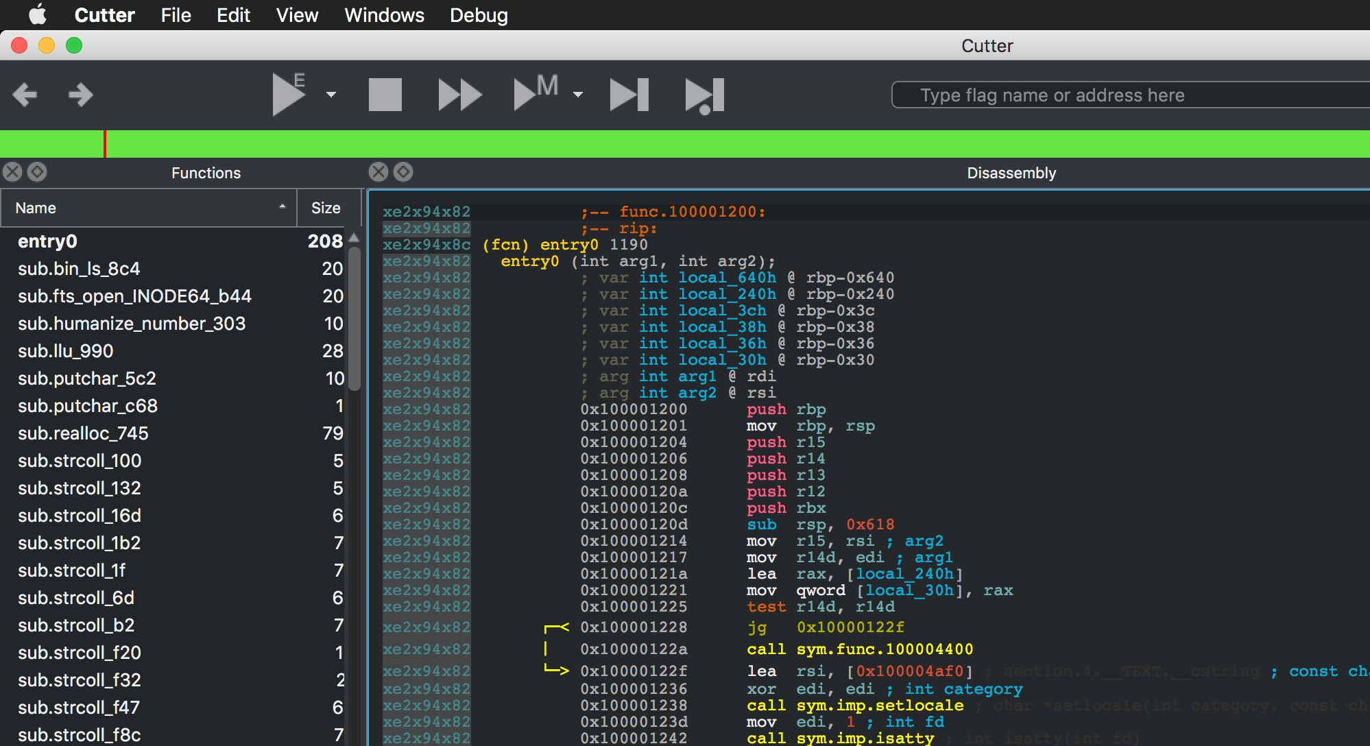 Debug Emulation Buttons Are Too Big · Issue 631 · Rizinorg Cutter · Github