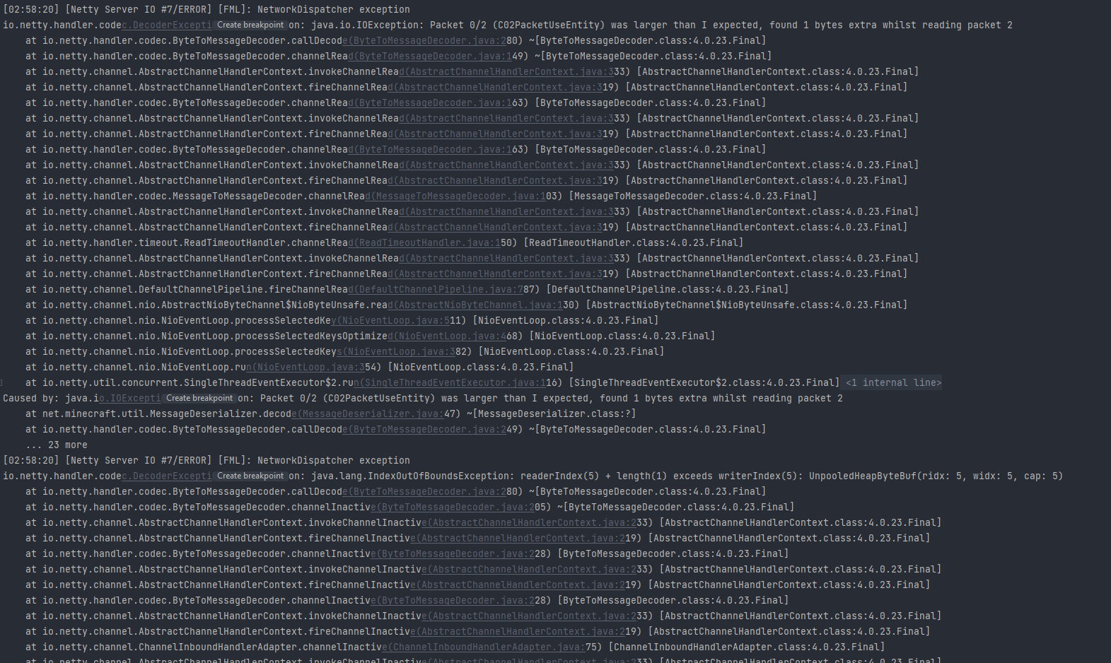 Bug Entity Entity Use Either Crash Or Result In Being Kicked