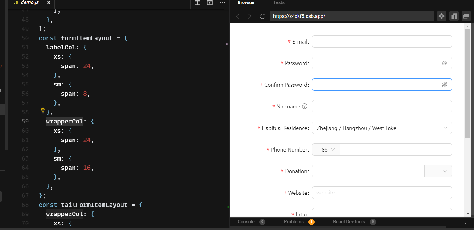 can't make form layout responsive with labelCol and wrapperCol · Issue #38863 · ant-design/ant ...