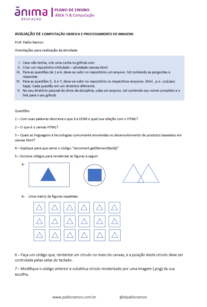 GitHub - ProjetoJapa/Atividade-canvas-Html: Respostas referente a Prova Avaliativa