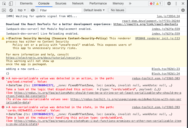 A non-serializable value was detected in an action, in the path: `payload.created` · Issue #509 ...