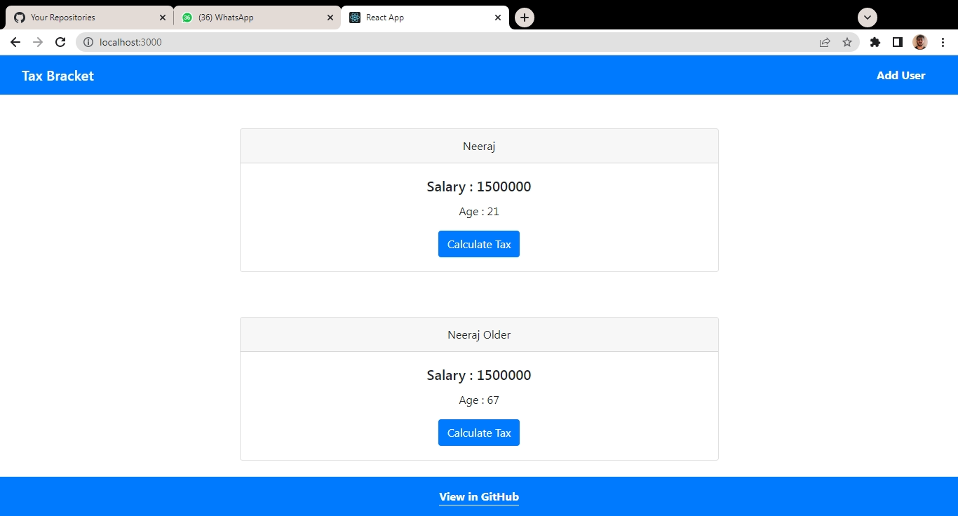 GitHub - neeraj-22/tax-bracket: MERN based webapp to help you find your inceptive tax percentage ...