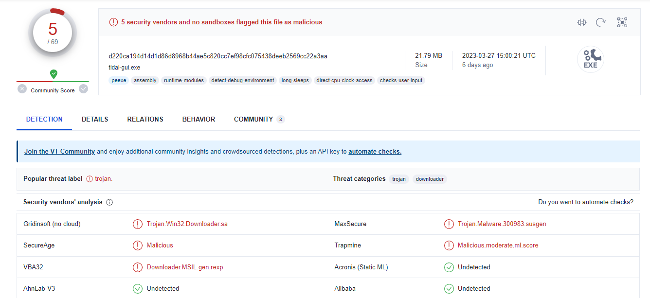 [QUESTION]: 5 security vendors and no sandboxes flagged this file as malicious · Issue #258 ...