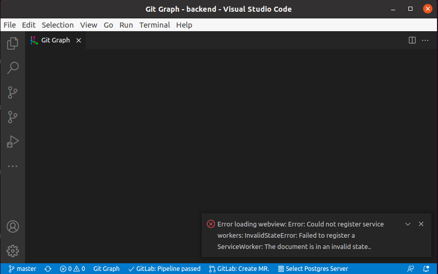 Failed To Register A Serviceworker On Vscode 1610 · Issue 577 · Mhutchievscode Git Graph