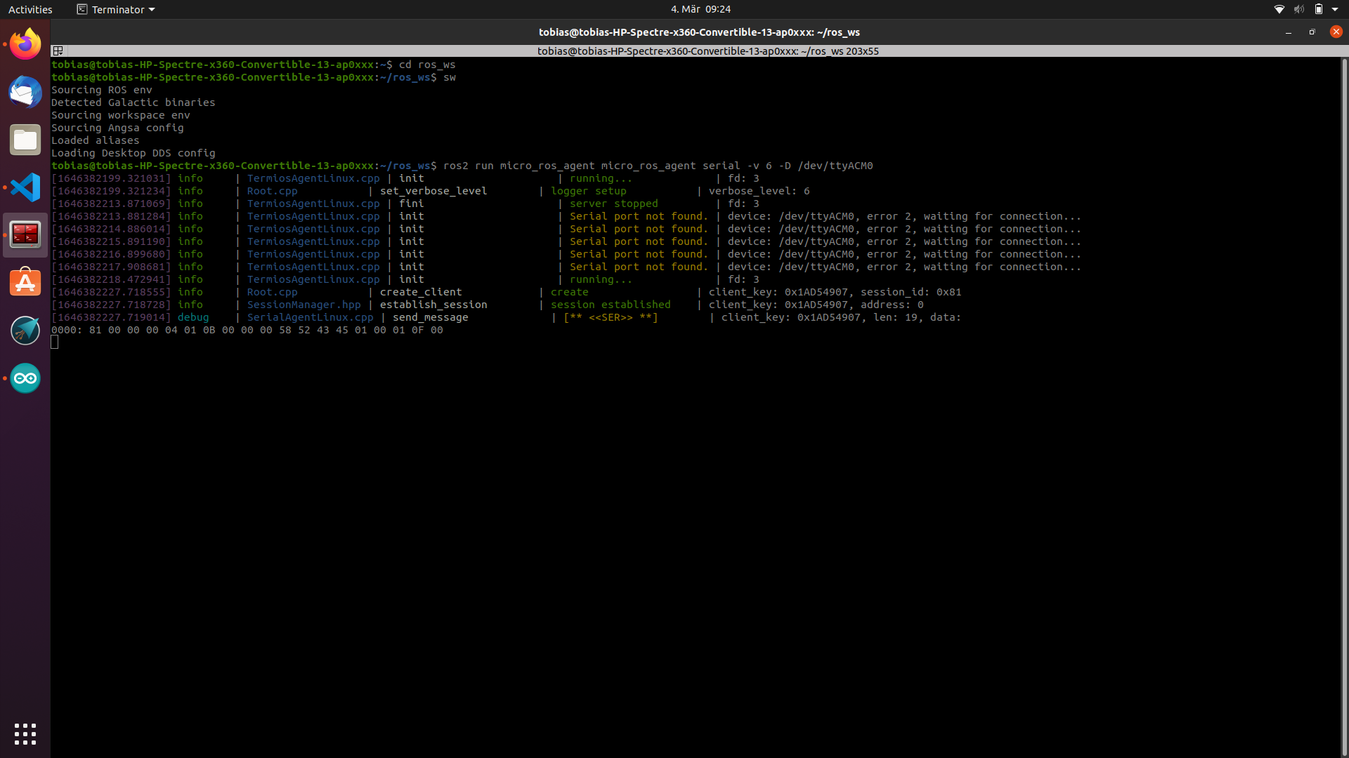 Rclc_support_init fails to initalize support · Issue #804 · micro-ROS/micro_ros_arduino · GitHub