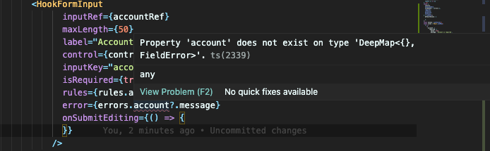 Typescript Error Message When Using Formstate Errors · React 5741