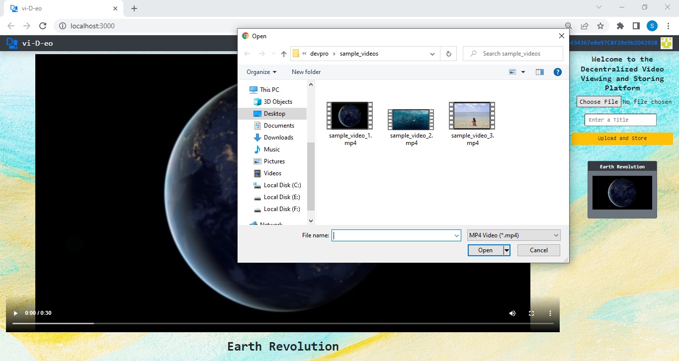 GitHub - sherwin2001/vi-D-eo: Blockchain based Video Viewing and Storage Decentralized Application