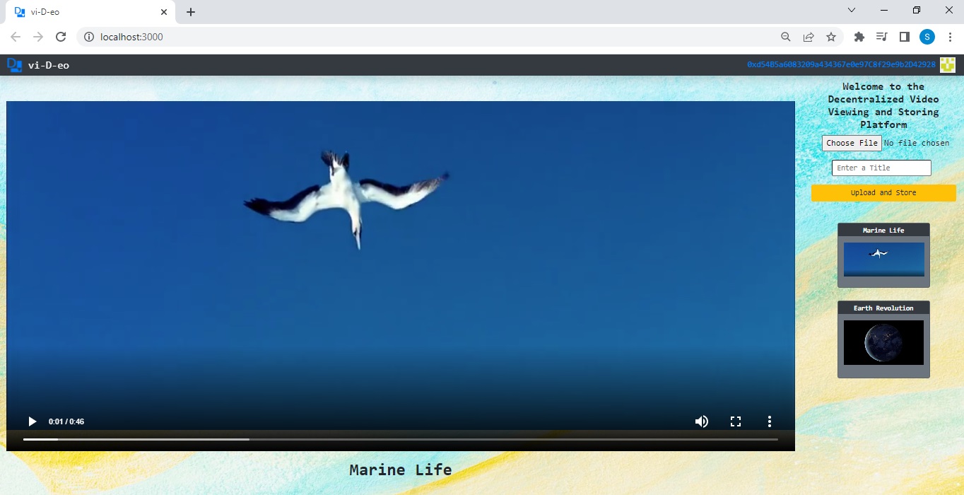 GitHub - sherwin2001/vi-D-eo: Blockchain based Video Viewing and Storage Decentralized Application